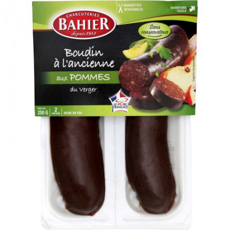 BOUDIN NOIR POMMES (125GX2) 250G BAHIER